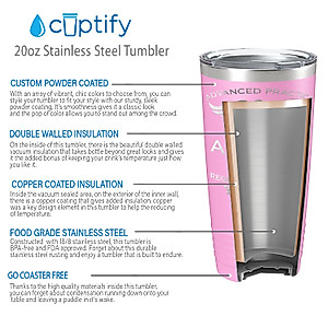 Personalized APRN Advanced Practice Registered Nurse Gift on Blush 20 oz Stainless Steel Tumbler with Lid - Insulated Cup - Custom Travel Mug