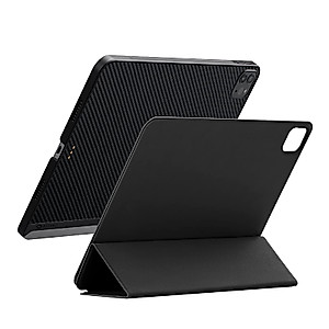 pitaka Magnetic Case & Folio for iPad Pro 12.9 6th/5th Generation 2022/2021 Slim Tri-Fold Stand with Auto Wake/Sleep Case Compatible with Magic Keyboard - Black
