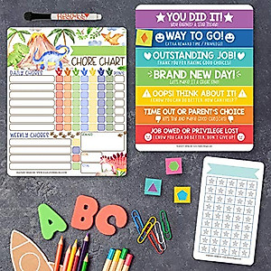 1 Dinosaur Kids Chore Chart Magnetic, 1 Dino Behavior Chart for Kids at Home, Magnet Reward Chart for Kids, Kids Reward Chart Behavior, My Responsibility Chart for Kids, Star Chart for Kids Behavior