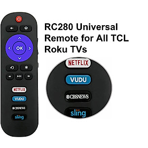 Remote Control Replacement for TCL Roku TV Remote All TCL Roku Smart LED TVs with CBSNEWS/Sling/Netflix/Amazon Shortcuts