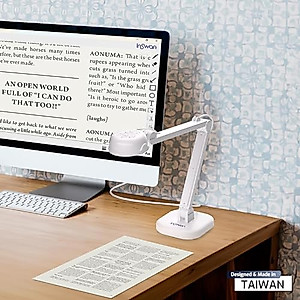 INSWAN INS-1 USB Document Camera — 8MP Ultra HD, Auto Focus, LED Light, Built-in Microphone, Mac OS, Windows, Chromebook Compatible for Distance Learning, Remote Teaching, Web Conferencing, Live Demo