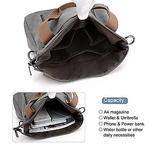 JIANLINST Women Canvas Shoulder bags Hobo Tote Bags Casual Satchel Handbags Crossbody Shopper Bags Gray