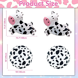 7Pcs Cow Balloons - Cow Print Balloon Huge Cow Head Foil Balloons Number 7 Balloon Cow Decorations for 7th Birthday Farm Animal Birthday Decorations Western Cowboy Theme Party Decoration