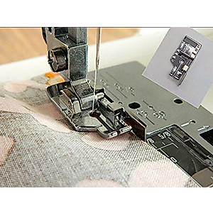 1/4'' (Quarter Inch) Quilting Patchwork Sewing Machine Presser Foot with Edge Guide for All Low Shank Snap-On Singer, Brother, Babylock, Euro-Pro, Janome, Juki, Kenmore, New Home, White, Simplicity