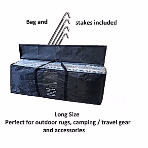 BalajeesUSA Outdoor Rugs 9x12 ft Large Plastic Patio Green, Orange Affordable Multipurpose Woven Plastic Straw All-Weather Waterproof Reversible Camper mat Backyard Picnic Sports Camps Tent Picnic