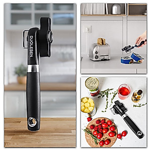 DUOLESEN Can Opener, Manual Can Opener, Can Opener Smooth Edge, Can Opener Manual Safety, Hand Held Can Openers, Commercial Can Opener, Heavy Duty Can Opener, Can Openers for Kitchen