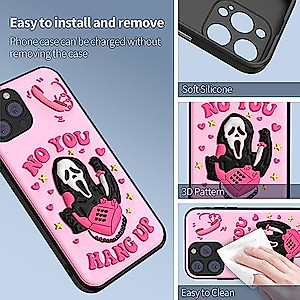 TOLUOHU Compatible with iPhone 13 Pro Max Phone Case Cute Cartoon Skull Skeleton Design for Women Girls Teens, 3D Cases Soft Silicone Fashion Cool Protective Case for iPhone 13 Pro Max 6.7" - Pink