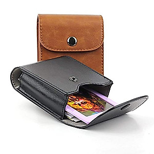 WOGOZAN Photo Pouch Album for Fujifilm Instax Square SQ1 SQ20 SQ10 SQ6 SP-3 Instant Camera Film Mini 3 Inch Film Accessories Case Bag with Soft PU Leather Material (Brown)