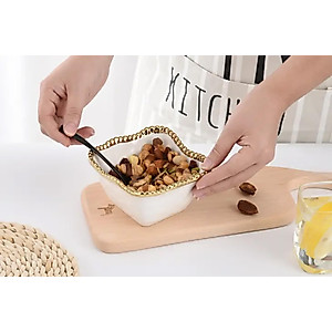 Pampa Bay Golden Salerno Porcelain Square Snack Bowl