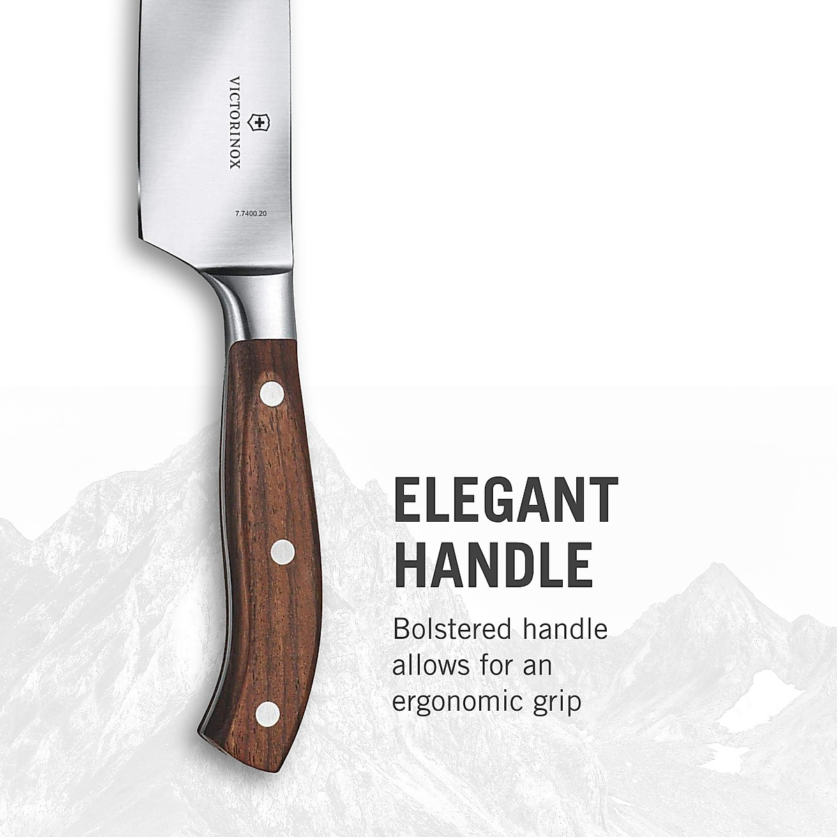 Victorinox Grand Maître Chef's - Ergonomic Knife with Innovative Straight Blade - Handle Wood - 8"