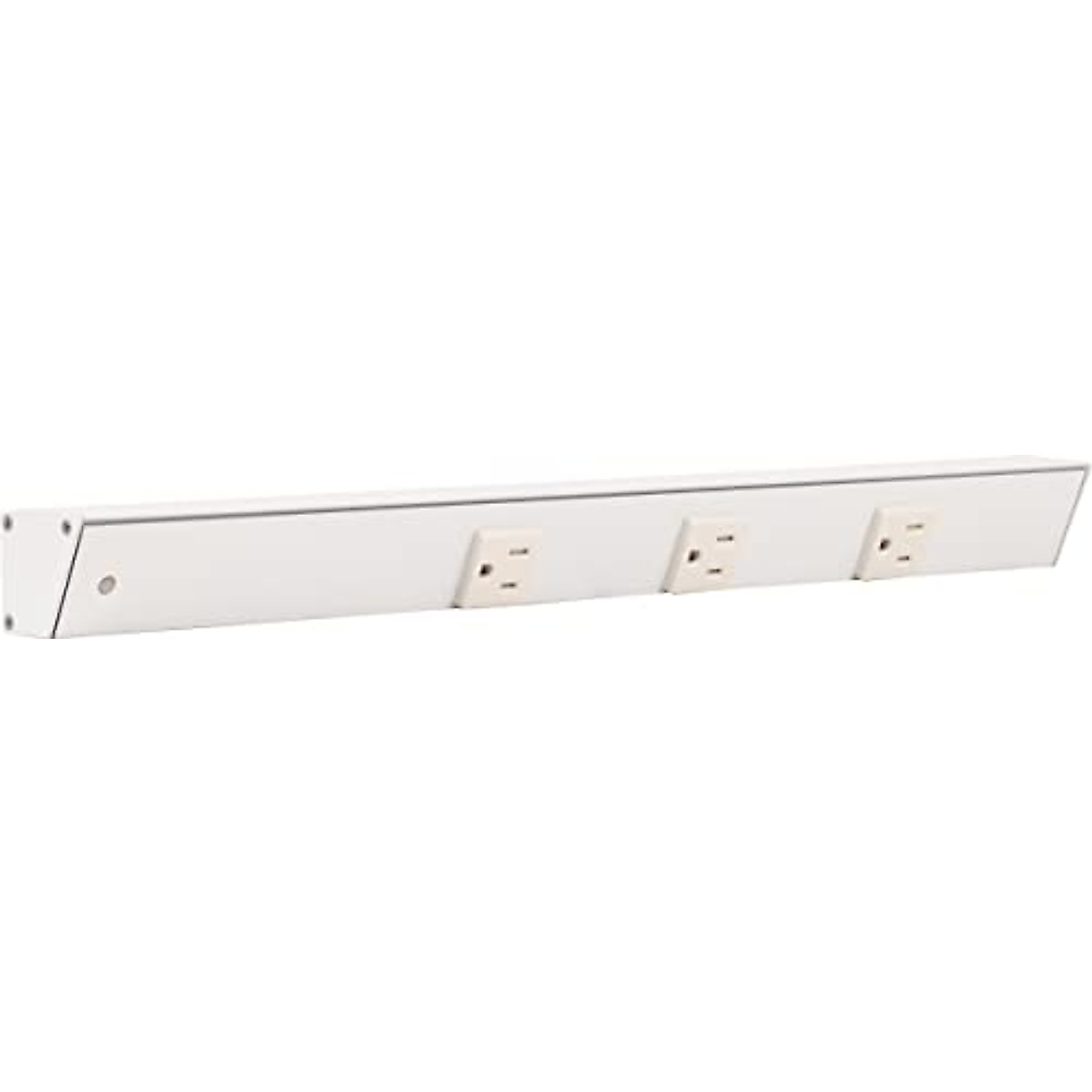 Task APT Angled Power Strip 18 inch Left, 3 Receptacles, White
