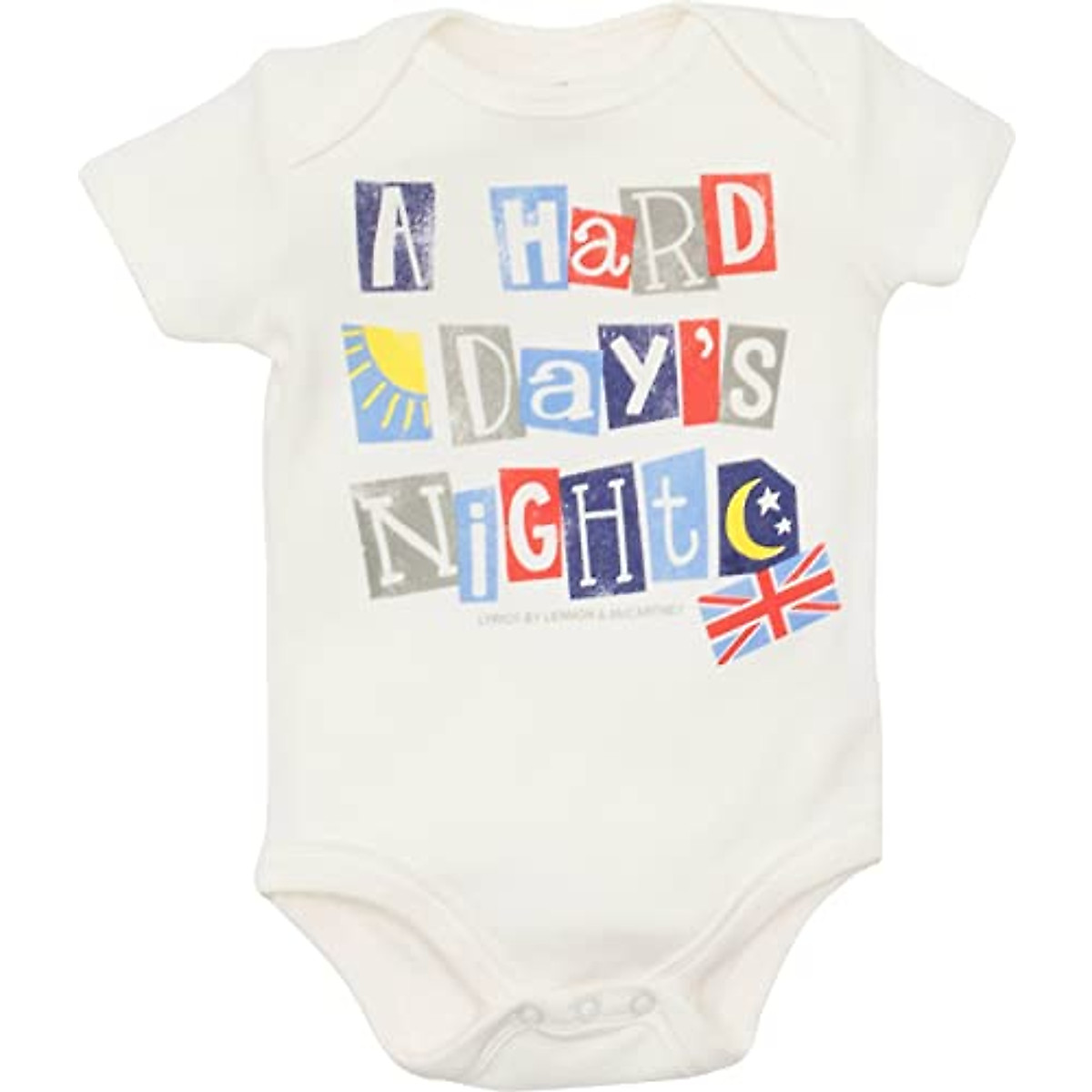 Lyrics by Lennon and McCartney Newborn Baby Boys 5 Pack Short Sleeve Bodysuits Multi 3-6 Months