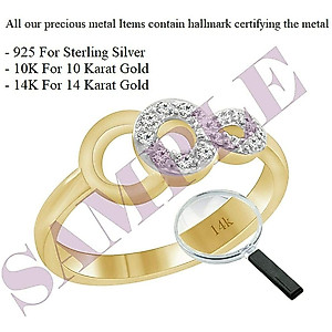 Pretty Jewels Infinity Style, Center 7.5x5.5mm Oval Cut Lab Created Moissanite And Natural White Diamond Solitaire Engagement Rings for Women In 14k Yellow Gold Gift For Her (1.16 Cttw) Size-7