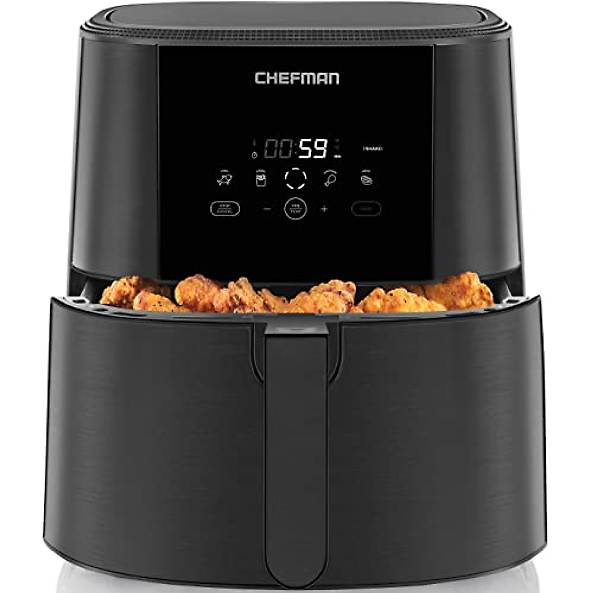 Chefman TurboFry Touch Air Fryer, 8-Quart Family Size, One-Touch Digital Controls for Healthy Cooking, Presets for French Fries, Chicken, Meat, Fish, Nonstick Dishwasher-Safe Parts, Black