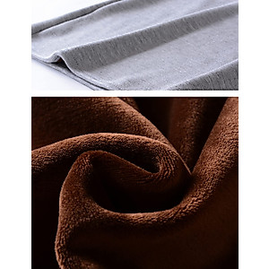 Locachy Men's Cotton Winter Warm Thermal Underwear Sleeveless Vest Fleece Lined Base Layer Tank Top Light Grey L