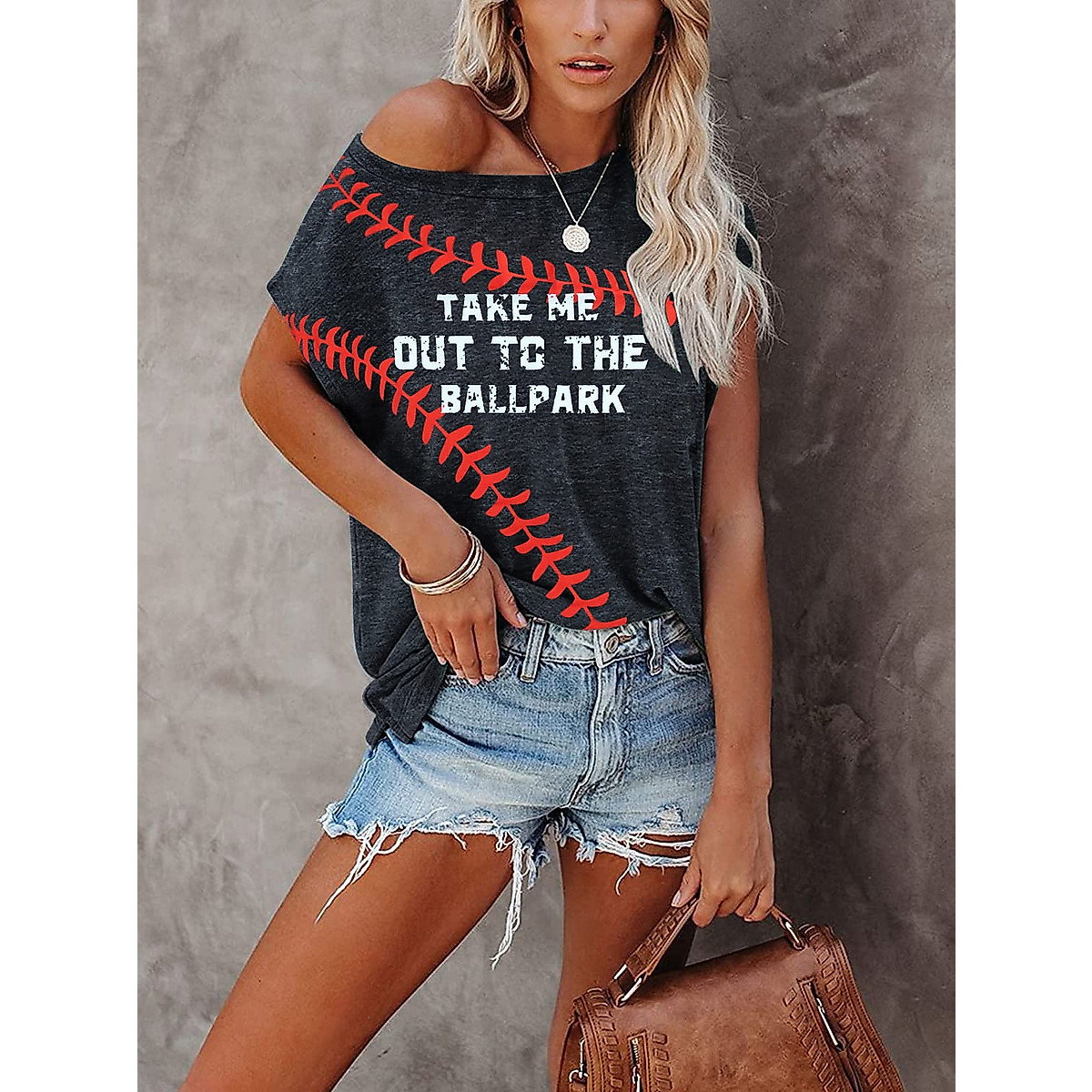 Baseball Shirt Women Baseball Tee Shirts Short Sleeve Crew Neck Casual Summer Graphic Tee Shirts Top Grey