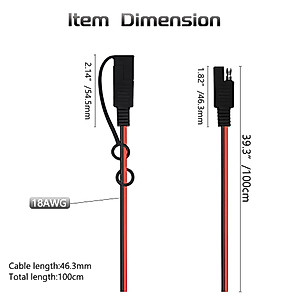 WMYCONGCONG 4 PCS SAE to SAE Extension Cable Quick Disconnect Wire Harness SAE Connector 3.28 Feet, 18 Gauge (3.28Ft)
