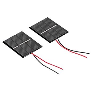 Mini Solar Panels, 2 Pcs Solar Panel Module Polysilicon Micro Mini Glue Power Solar Cells 43x55mm 0.4W 1.5V