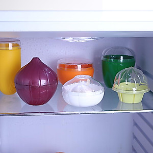 XIZHI 2 Pack Onion Storage Containers Reusable Refrigerator Onion Saver Container Keep Onion Fresh for Leftover Onion Storage Holder for Fridge