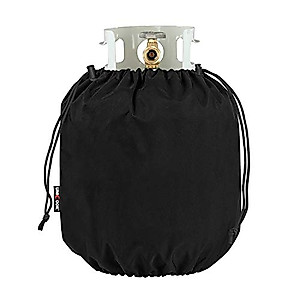 Unicook Propane Tank Cover 20lb, Heavy Duty Gas Tank Cover with Adjustable Drawstrings, Dress up Your Gas Grill, Durable and Convenient, Fits Standard 20lb Tank Cylinder, Black