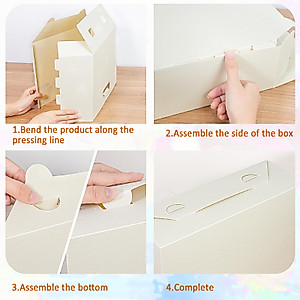 Foldable Scrapbook Paper Storage Organizer, 12x12 Scrapbook Paper Storage, Plastic File Organizer, Beige, 3 Pack