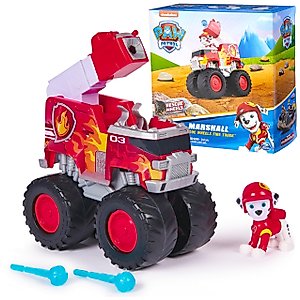 Paw Patrol: Rescue Wheels Marshall’s Firetruck, Toy Truck with Projectile Launcher and Collectible Action Figure, Kids Toys for Boys & Girls Ages 3+