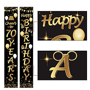 2 Pieces 70th Birthday Party Decorations Cheers to 70 Years Banner 70th Party Decorations Welcome Porch Sign for 70 Years Birthday Supplies (70th Birthday)