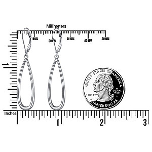 S925 Sterling Silver Hollow Teardrop Vertical Bar Drop Dangle Earrings Gift for Women Teenage