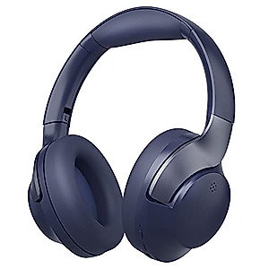 Active Noise Cancelling Headphones, REETEC Wireless Over Ear Bluetooth Headphones with Microphone ANC Headphones Long Playtime Hi-Fi Deep Bass Earphones Headset for TV Airplane Travel - Navy Blue