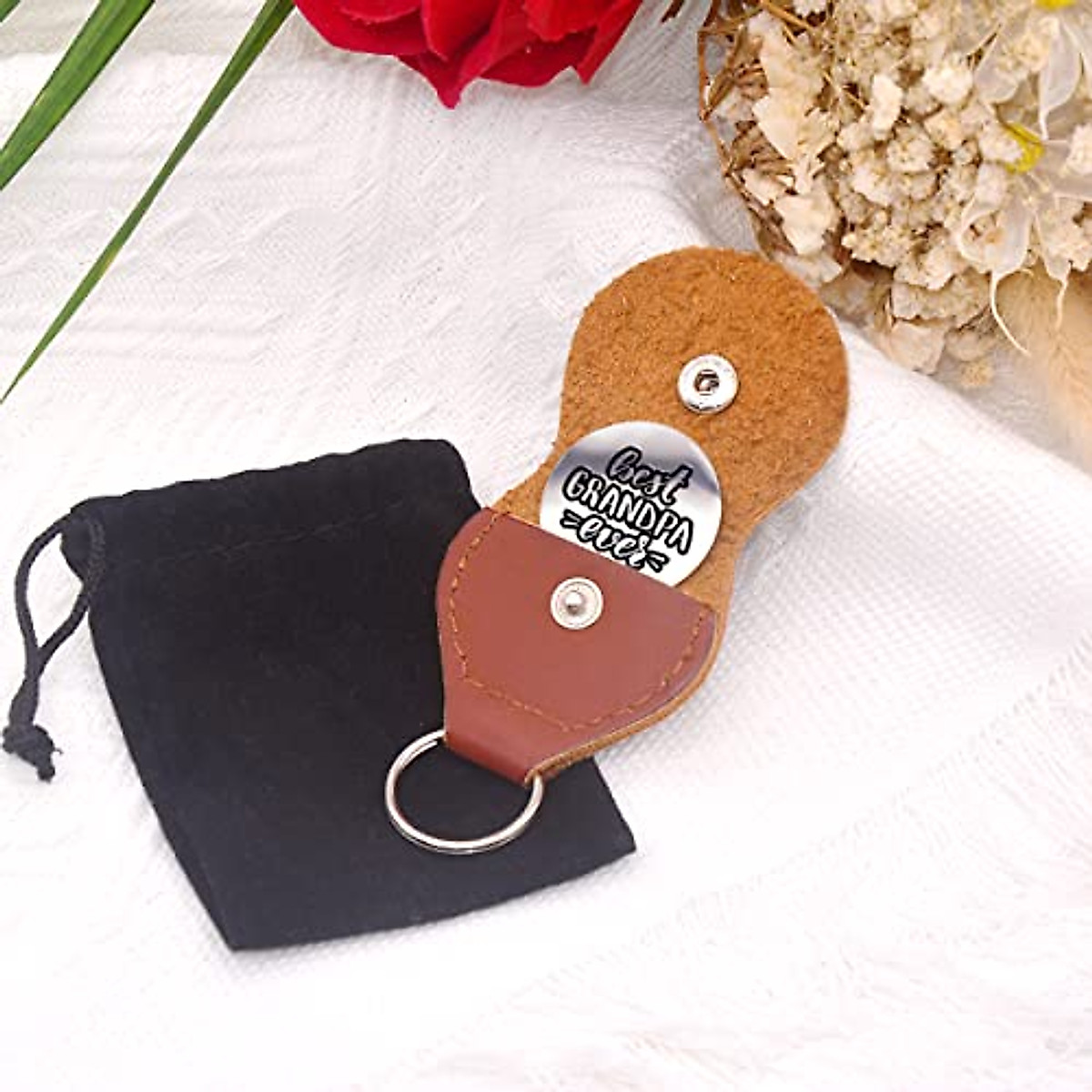 to My Grandpa Pocket Hug Token Gift, Long Distance Relationship Keepsake Stainless Steel Double Sided，Pocket Hug Token Gift for Grandpa from Grandchild - Best Grandpa Ever