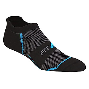 Fitsok Unisex SR8 Mid-weight Tab Running Sock (Medium, Black/Flash Blue)