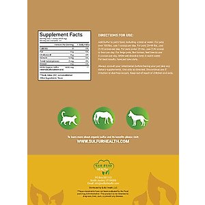 Organic Pet Sulfur - 99.9% Pure MSM Supplement for Pets - Lab-Tested and Certified Pet MSM