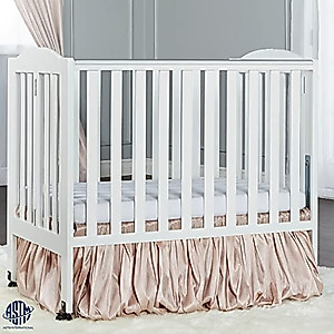 Dream On Me 2-In-1 Portable Folding Stationary Side Crib In White, Greenguard Gold Certified, Two Adjustable Mattress Height Positions,Made Of Solid Pinewood, Flat Folding Crib