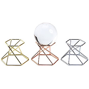 Ainvhh 3 PCS Hexagon Metal Display Stand Mystical Quartz Ball Photography Props FengShui Divination Spheres Decorative Glass Ball Base