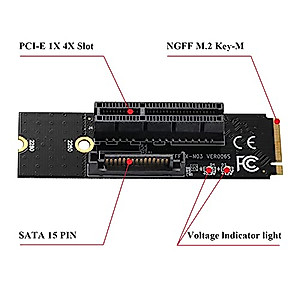 MZHOU 2 Pack M.2 Key M Transfer PCI-E 1X 4X Card Transfer to M.2 NGFF Adapter Card (2 Packs)