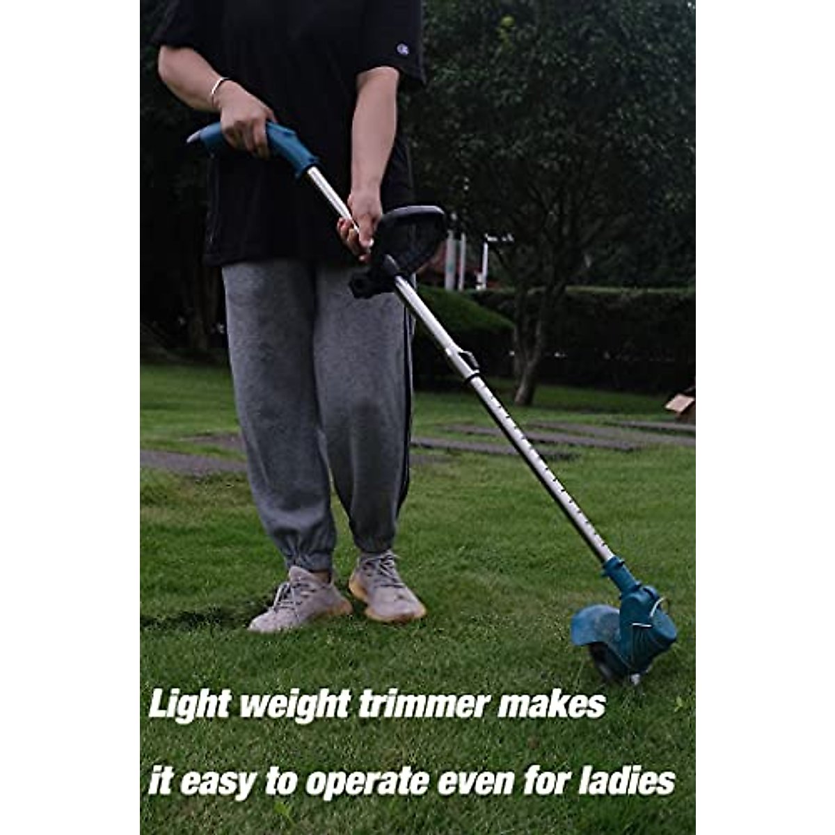 Cordless String Trimmer, Cordless Edger Weed Whacker Grass Eater Lawn Cutter Lawn Mower, 2 Lithium-ion Battery Powered 24V 4000mah