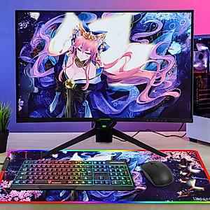 Anime LED Mouse Pad Extended Large RGB Gaming Mousepad Desk Mat for PC Laptop 31.5×11.8 inches