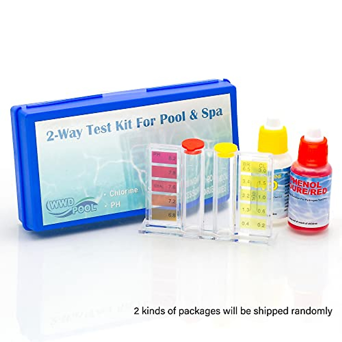 WWD POOL Swimming Pool Spa Water Chemical Test Kit for Chlorine and Ph Test (2 Way Test Kit)
