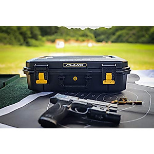 Plano All-Weather Double Pistol Case Watertight & Dust-Proof Gun Case for Two Pistols; High Density Pluck Foam, Black; Continuous Dri-Loc Seal