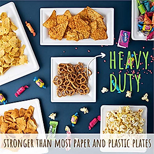 brheez 6-in Disposable Plates (60 Pack) - Eco-Friendly, Compostable Heavy Duty Square Paper Plates - 100% Natural Sugarcane Bagasse Fibre