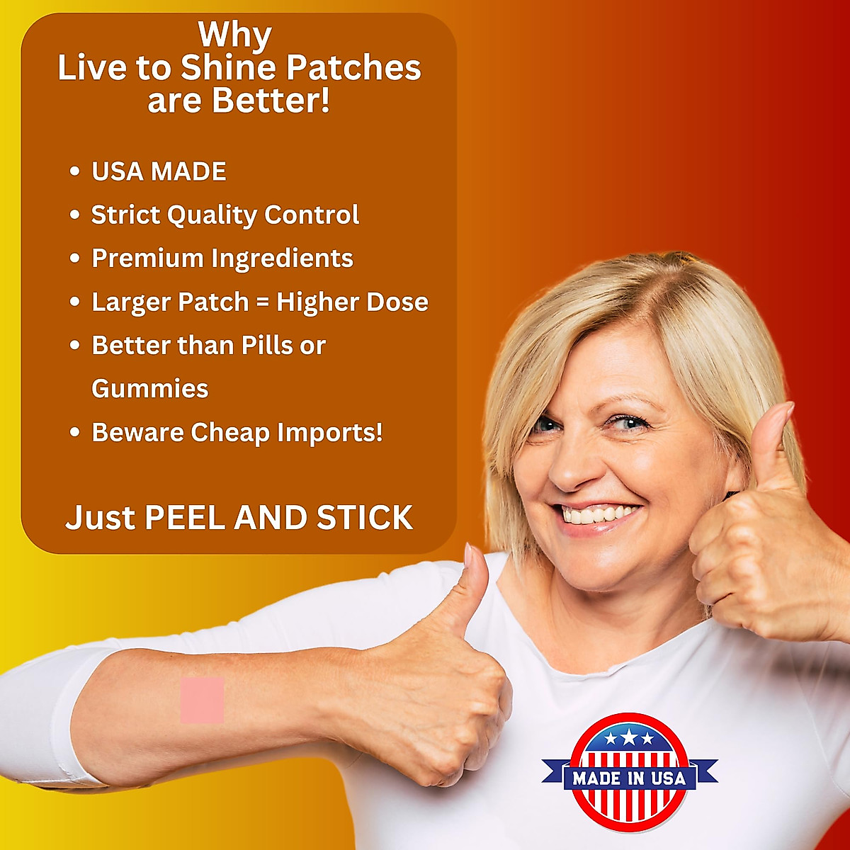Live To Shine Turmeric Curcumin Topical Patches - 30 Days Supply – USA Made