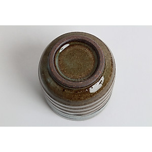 Mino ware Japanese Pottery Yunomi Chawan Tea Cup Sky Blue Glaze on Moss Green made in Japan (Japan Import) KSY002