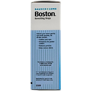 Bausch+Lomb Rewetting Drops for Rigid Gas Permeable Contact Lenses, 1/3-Ounce Bottles (Pack of 3)