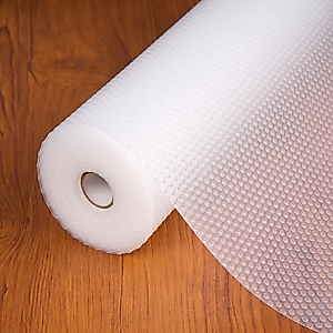 Shelf Liners for Kitchen Cabinets Non-Adhesive & Washable,Non Slip Cabinet Liners for Shelves Waterproof & Oil Proof,Clear Plastic Drawer Liner,Easy to Cut & Food-Grade EVA Material 12'' x 10' CT-1210