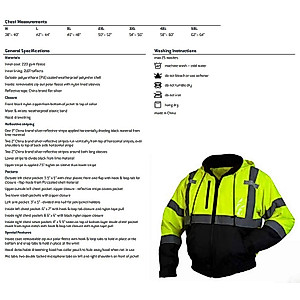 Pyramex RJ31 Series Waterproof Class 3 Fleece Bomber Safety Jacket, Lime, Medium