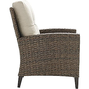 Crosley Furniture CO7160-LB Rockport Outdoor Wicker High Back Arm Chair, Light Brown