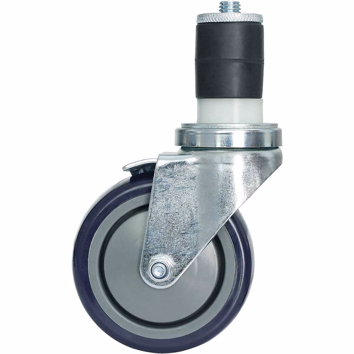 MySit 4 inch Work Table Caster Wheels for Commercial Kitchen Prep Tables, Expanding Stem Casters Set of 4 with Locking Brakes Fit Both 1-1/2" and 1-5/8" Leg Tube Adapter for Stainless Steel Worktable