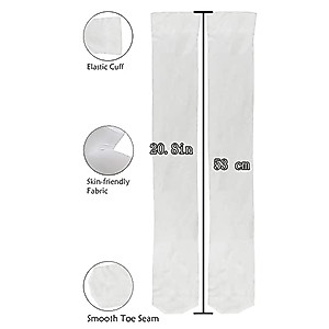 Lastclream Women Costume Thigh High Silk Stockings for Girls Over Knee Socks Cosplay Knee High Hosiery (White)