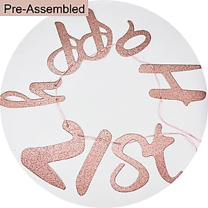 WOJOGO 21st Birthday Decorations For Her, Rose Gold & Black 21 Birthday Decorations Including 21st Birthday Banner Hanging Swirls Cake Topper Balloons for Party Supplies