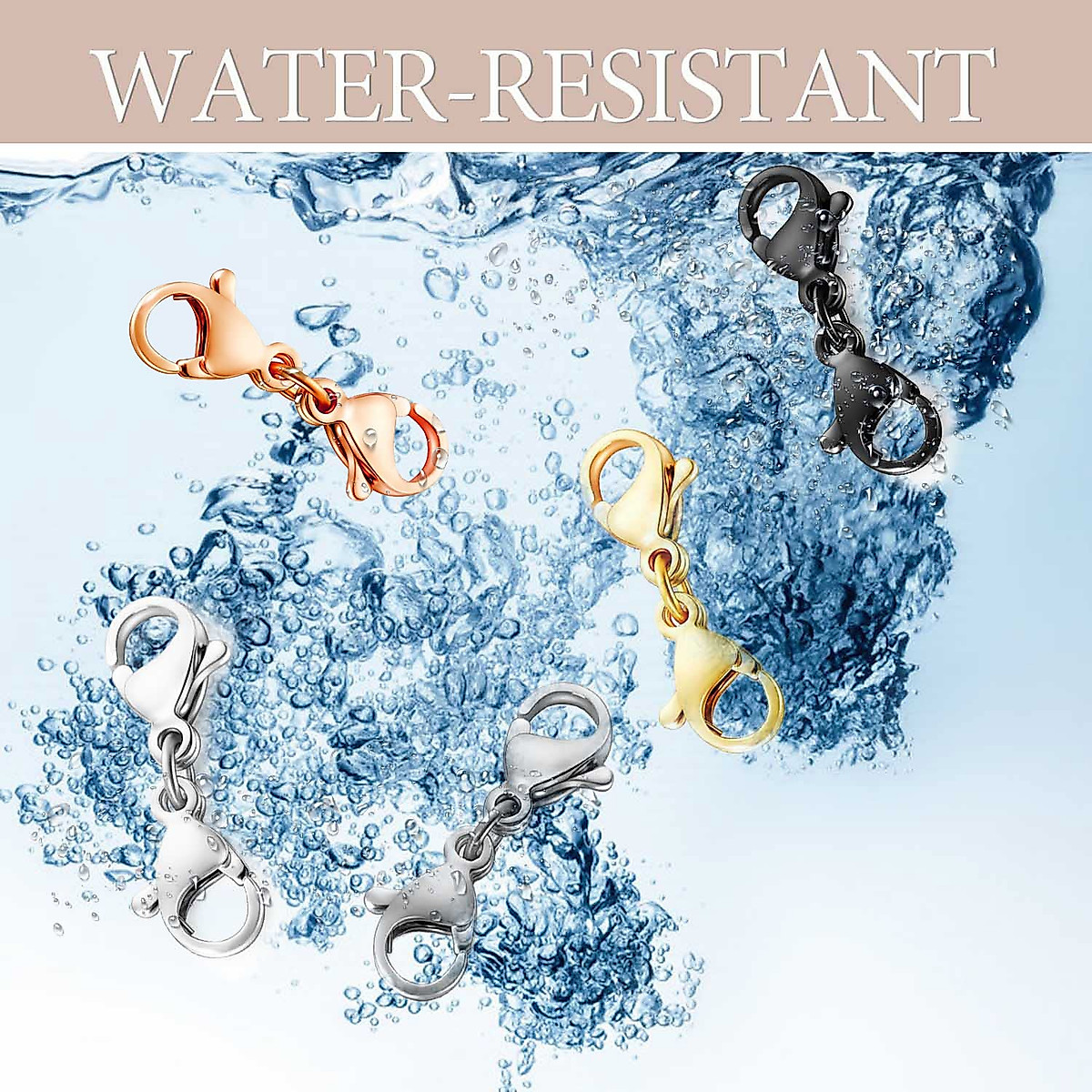 OHINGLT Double Lobster Clasp Extender Necklace Clasp Connector Bracelet Extension,Gold and Silver Lobster Claw Clasp Double Opening Jewelry Clasps for DIY Jewelry Making Women